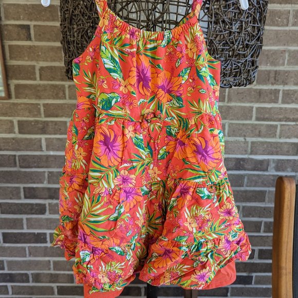 wonder nation | Dresses | Tiered Orange Floral Cotton Sundress 3t ...